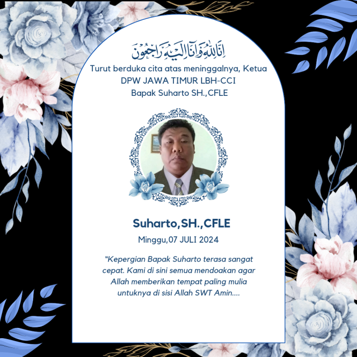 Turut Berduka Cita Atas Meninggal nya Ketua Lembaga Bantuan Hukum ...